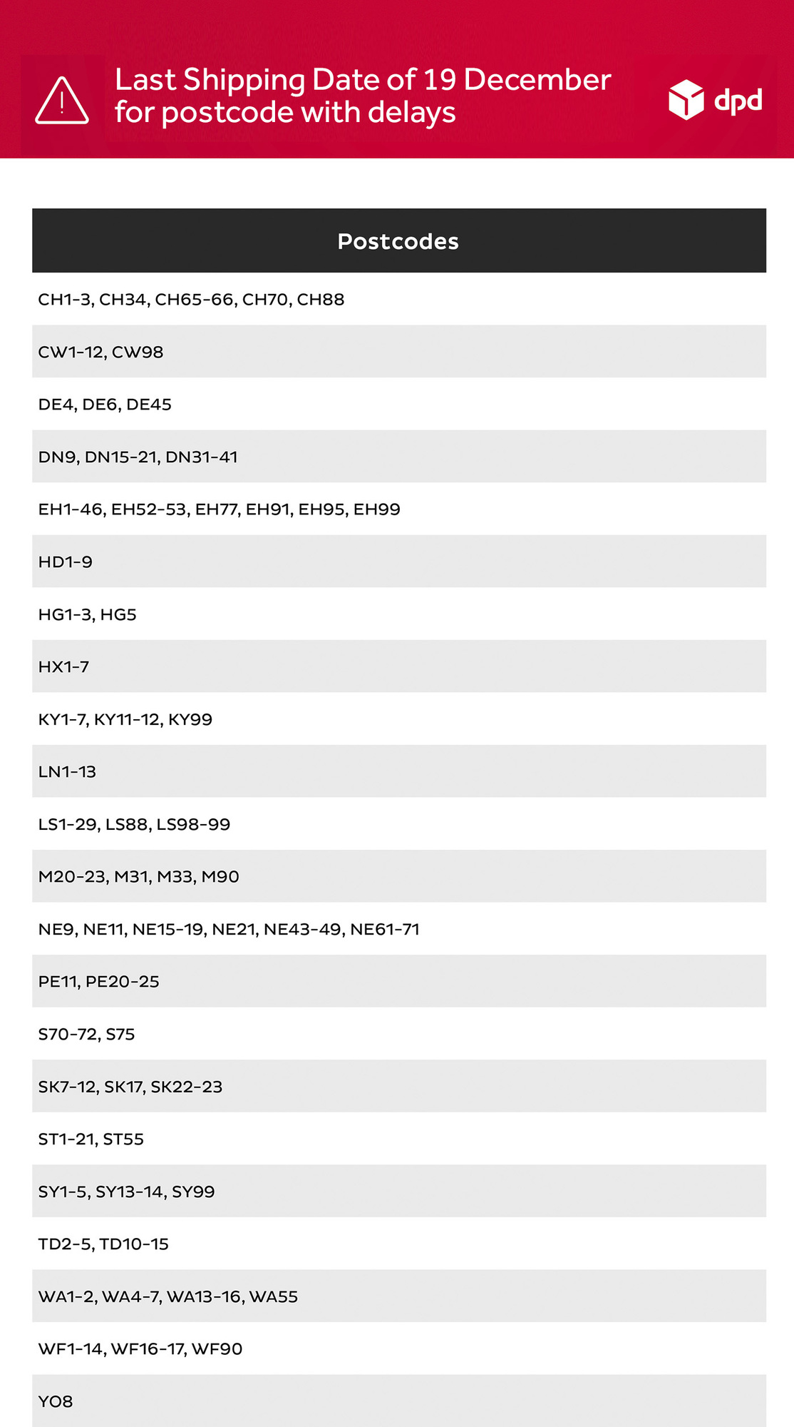 DPD Urgent update | Keylink Limited
