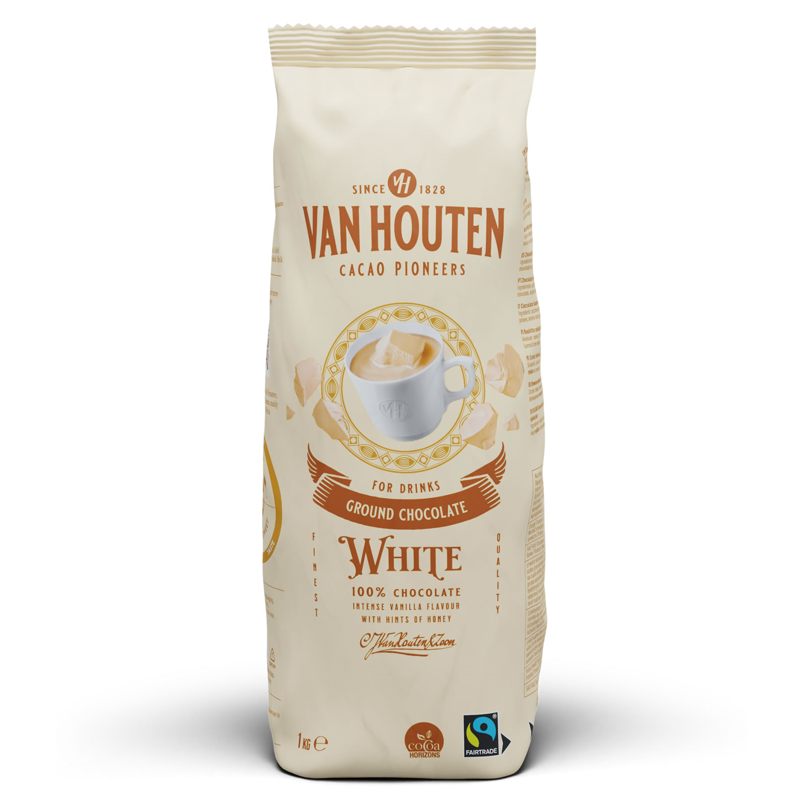 Van Houten White Chocolate Drink Powder, available from Keylink in the ...