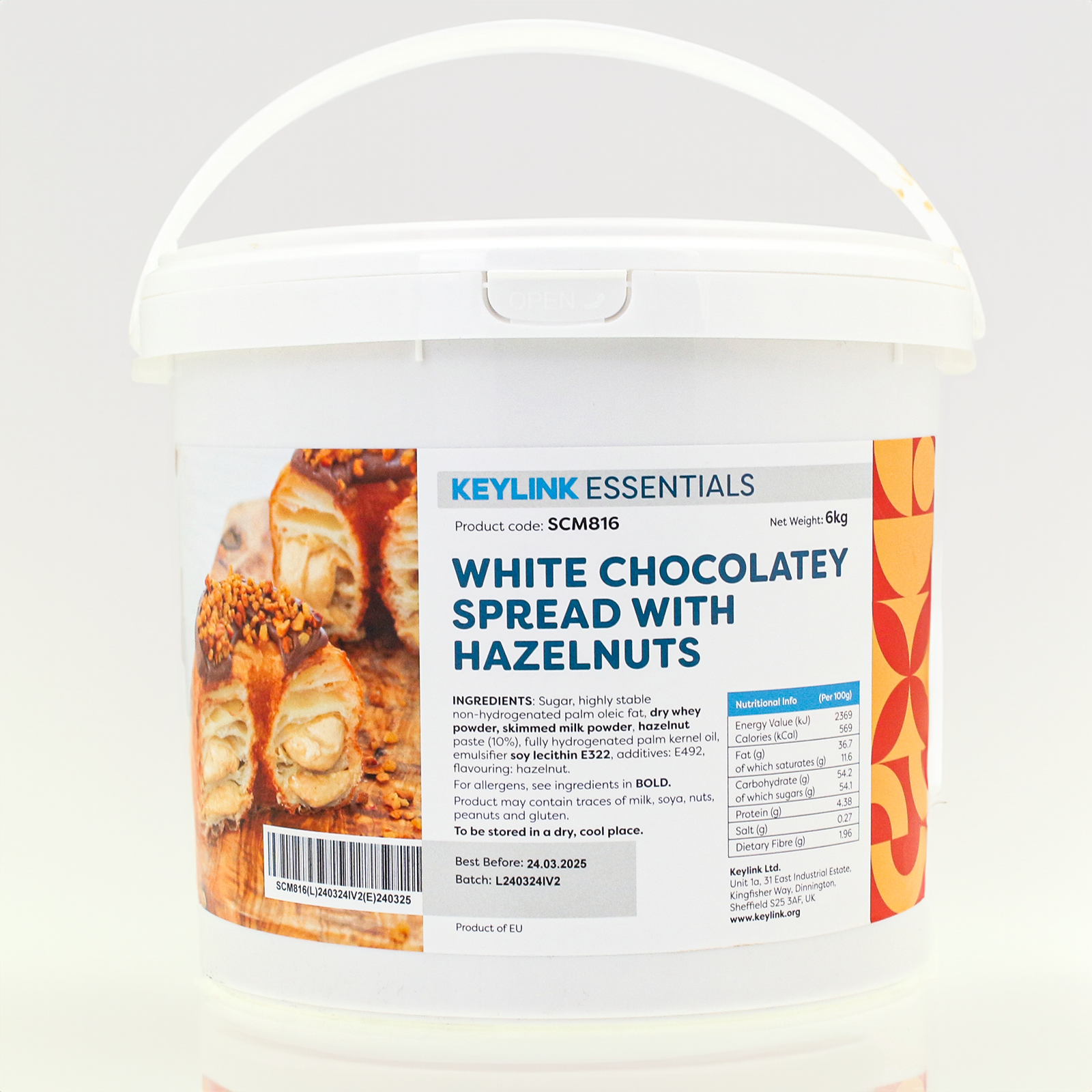 White Chocolatey Hazelnut Spread for Bakers and Pastry Chefs, available ...