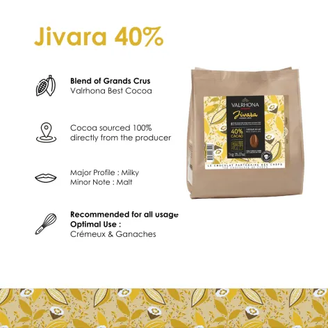 Buy Valrhona Jivara Lactee 40% Milk Chocolate in the UK from Keylink ...