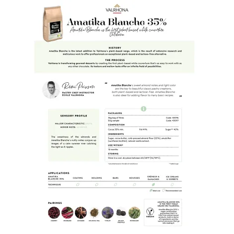 Buy Valrhona Amatika Blanche 35% Vegan White Chocolate in the UK from ...